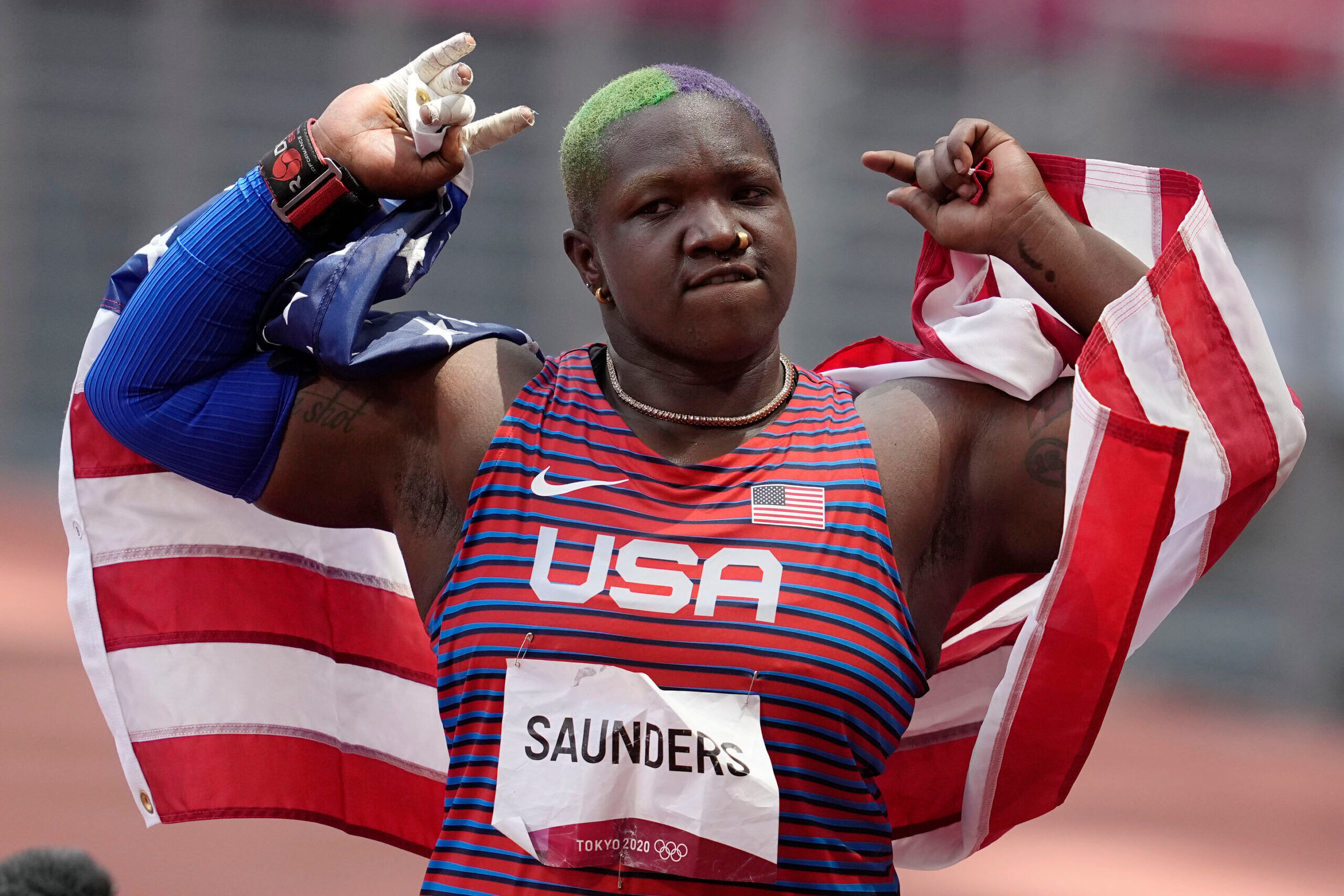 ‘Flaming gay’ Raven Saunders wins silver medal in shot put - Outsports