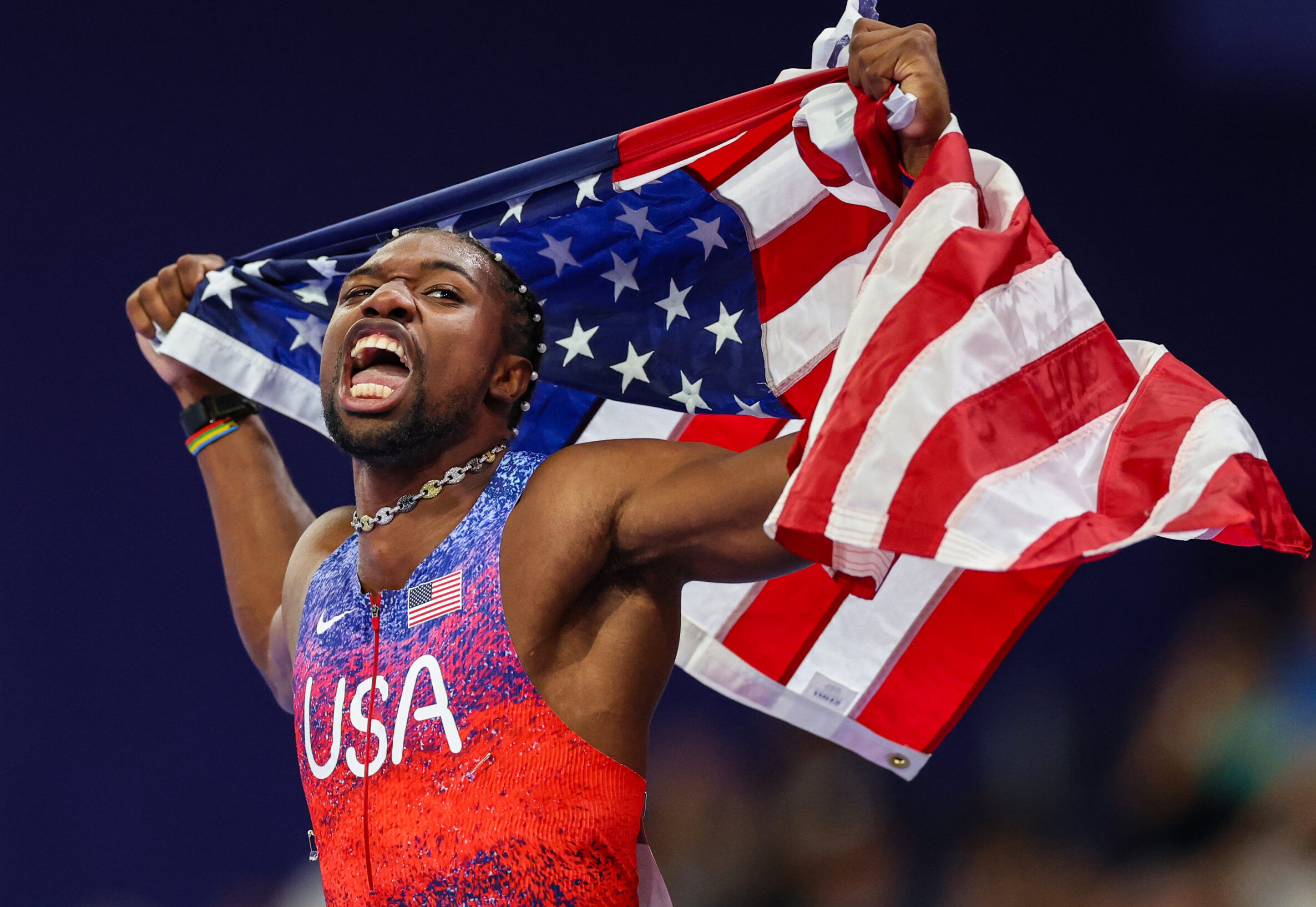 Noah Lyles and painted fingernails wins Olympic 100-meter gold - Outsports