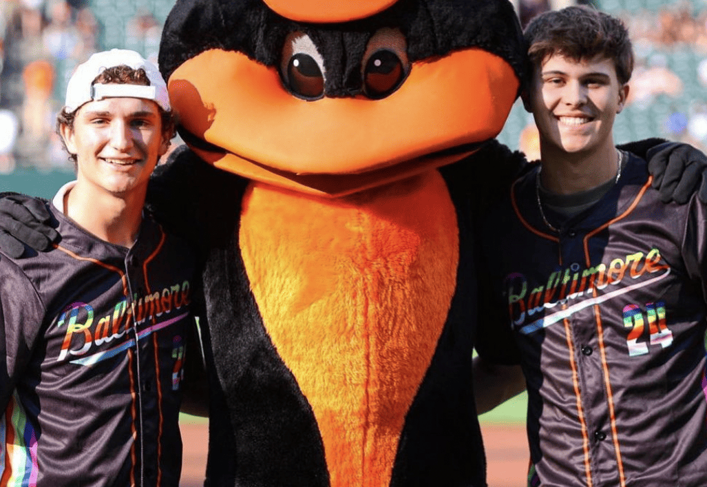 Baseball boyfriends throw out first pitch at Orioles Pride Night- Outsports